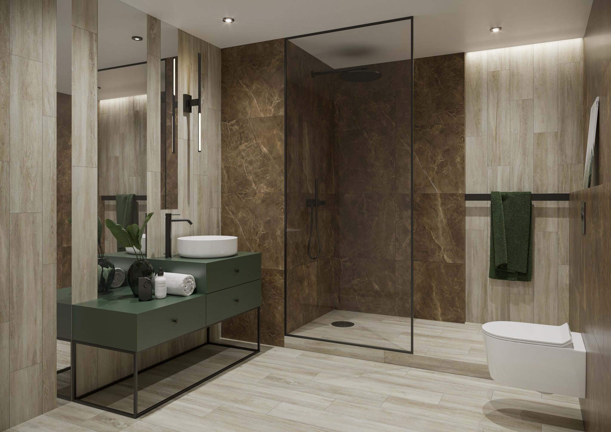 An interior close to nature: how to choose gres tiles for a forestcore ...