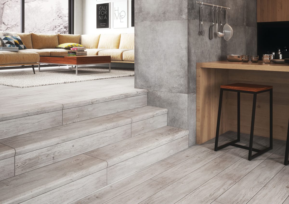 Porcelain Tile Stair Treads as a Way of Incorporating Stairs into the ...